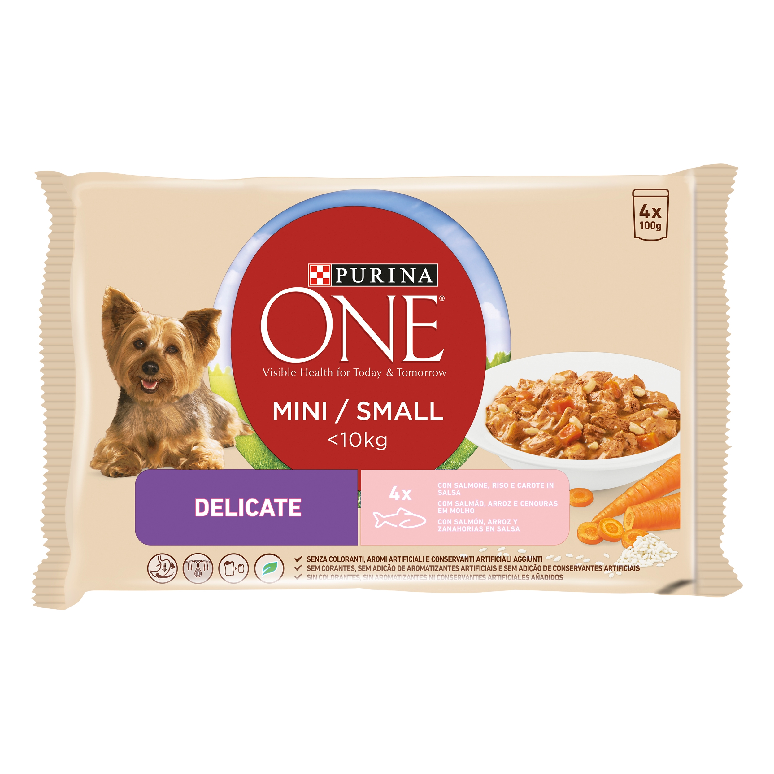 PURINA® ONE Mini Comida húmeda perros pequeños Delicate | Purina®